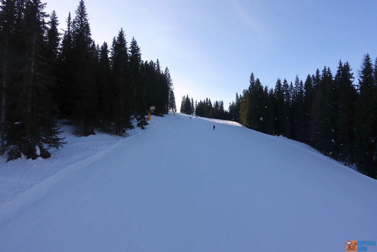 Pista La Fraina: panoramica pista rossa del Piz Sorega di San Cassiano ...