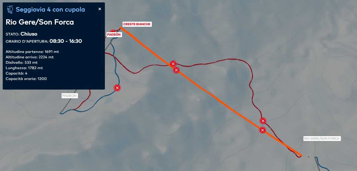 Seggiovia Rio Gere - Son Forca: veloce quadriposto per le piste da sci ...